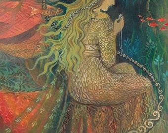 Panacea Greek Goddess of Healing Goddess Art 5x7 Greeting Card