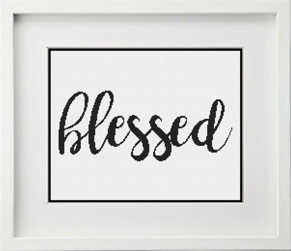 Blessed Handwritten Script Font Large Simple Modern Cross