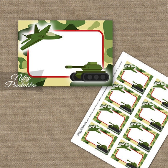 Army Labels Army Food Labels Birthday Party Decor
