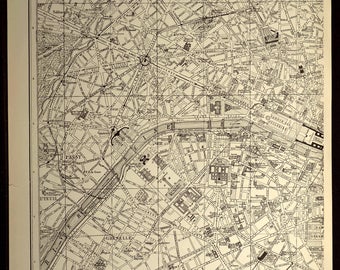 Vintage paris map | Etsy