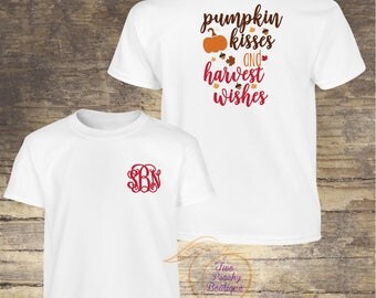 Monogram fall shirt | Etsy