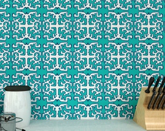 Turquoise wallpaper | Etsy