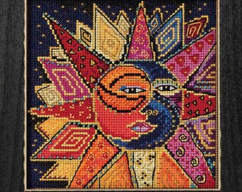 Sun cross stitch | Etsy