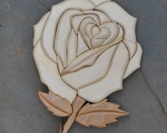 Intarsia rose | Etsy
