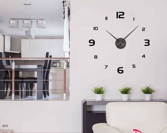 Wall clock with small numbers of hours very chic and modern