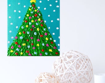 Christmas canvas art | Etsy