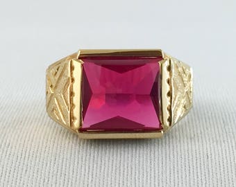 Mens ruby ring | Etsy