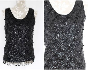 Black beaded top | Etsy