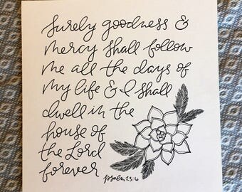 Goodness and mercy | Etsy