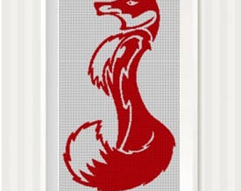 The Lady Fox Silhouette Art Print Black and White