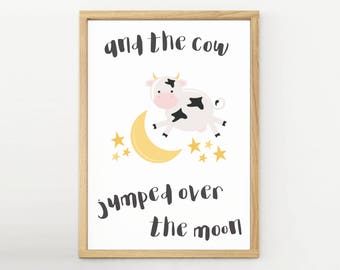 Cow jump over moon | Etsy