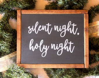 Silent night sign | Etsy