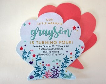 Shell invitations | Etsy