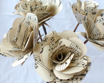 Petal Paper Sheet Music paper roses
