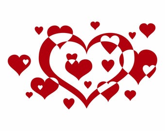Overlapping hearts | Etsy