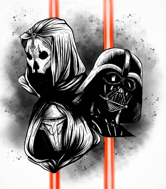Star Wars Sith Lord Drawing Collage