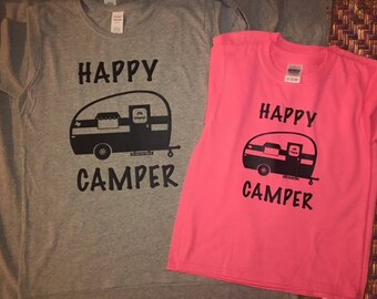 Happy camper shirt | Etsy
