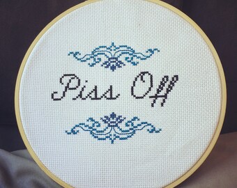 Rude cross stitch | Etsy