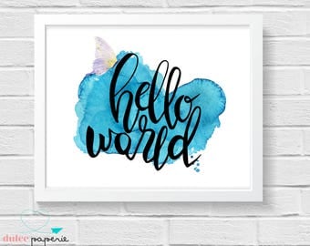 Hello world art | Etsy