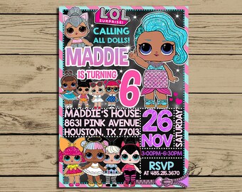 Lol dolls invites | Etsy