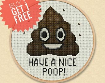 Poop cross stitch | Etsy