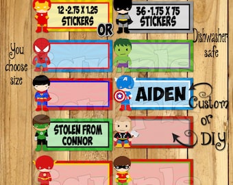 Superhero name label | Etsy