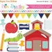 School Clipart Digital Graphics Set Bookworm Schoolhouse Apple