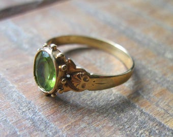 Antique peridot ring | Etsy