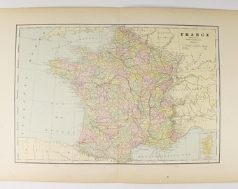 Old World Europe Map 1867 Johnson Map Europe Vintage Decor