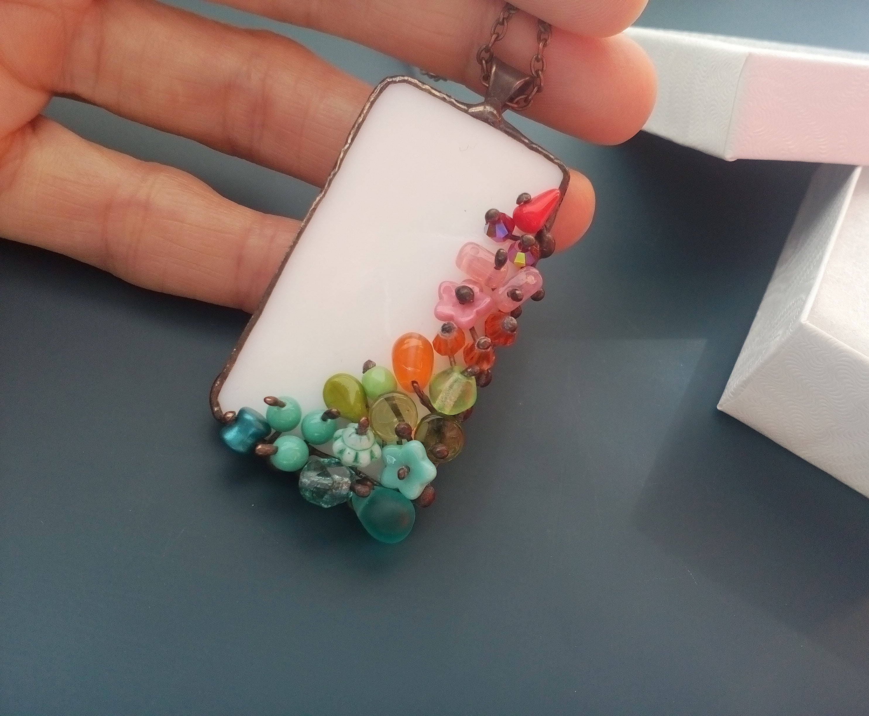 Stained glass jewelry statement jewelry gift for women