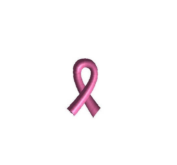Mini Breast Cancer Awareness Ribbon Machine Embroidery