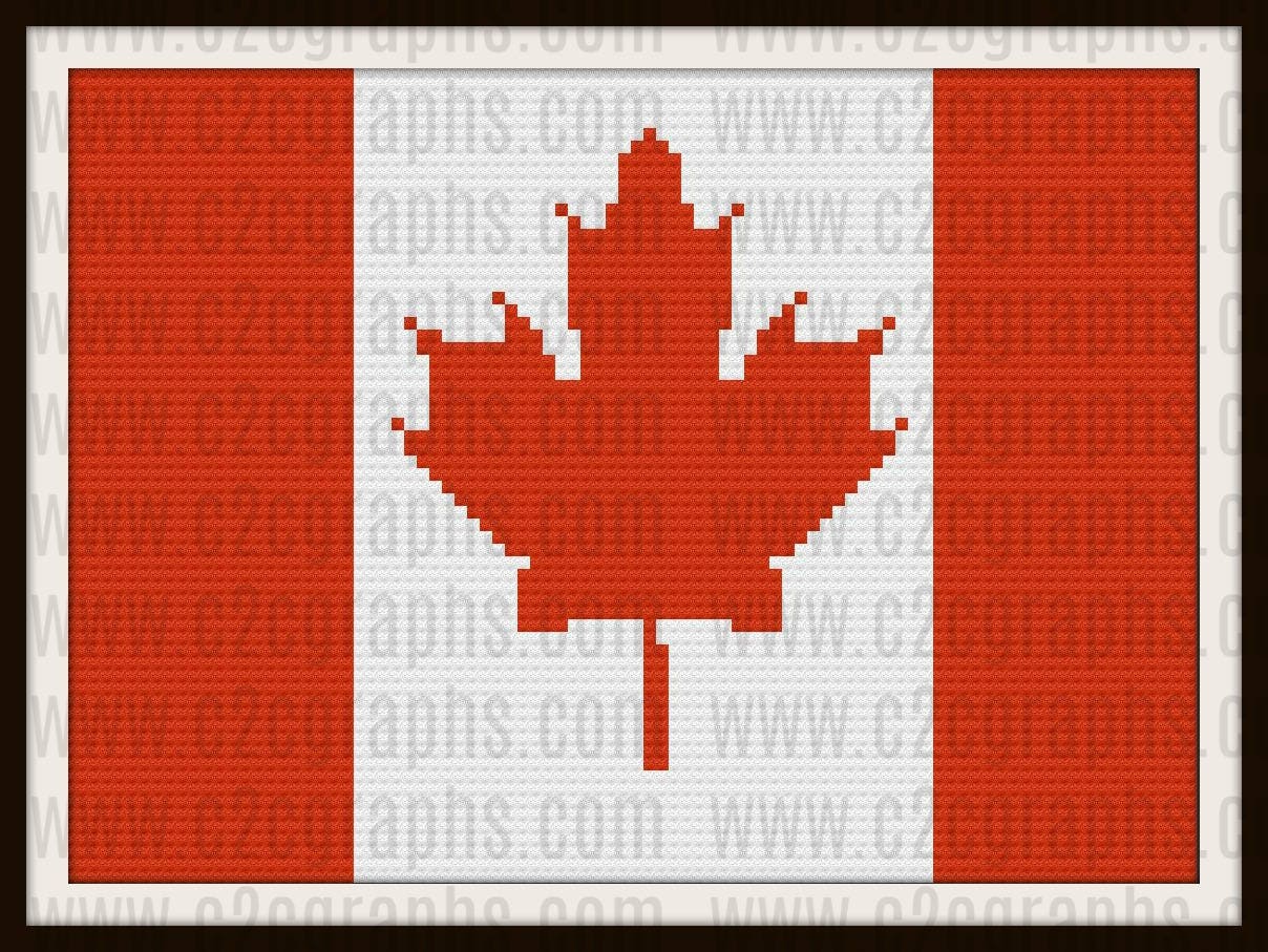 Canadian Flag, C2C Graph, Canadian Flag Crochet Pattern, Canadian Flag ...