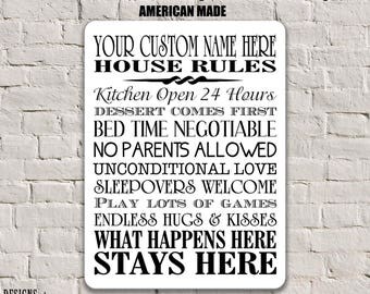 House rules sign | Etsy