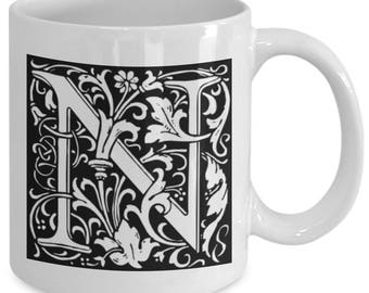 Monogram letter n | Etsy