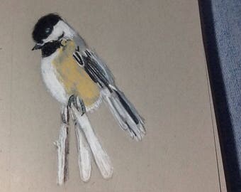 Chickadee drawing | Etsy