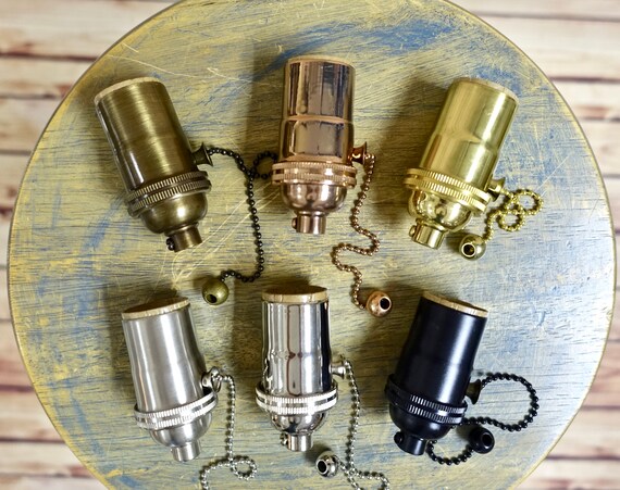 Solid Brass Light Socket Pull-Chain Version 6 Different