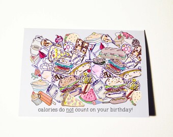 Foodie birthday card | Etsy