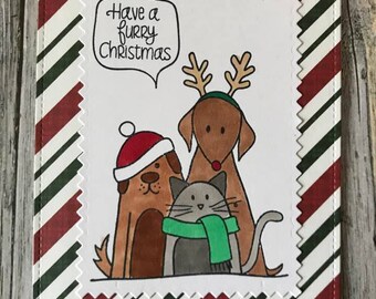 Dog christmas cards | Etsy
