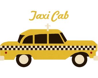 New york taxi print | Etsy