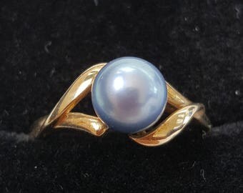 Blue pearl ring | Etsy