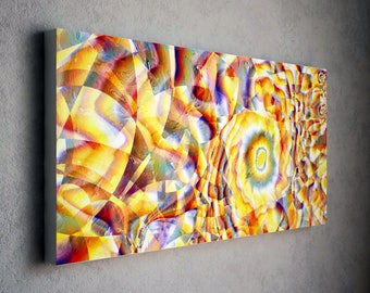 Yellow canvas art | Etsy