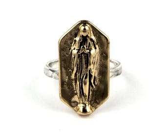 Virgin mary ring | Etsy