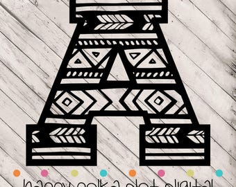 Aztec letters svg | Etsy