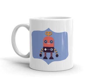 Robot mug | Etsy