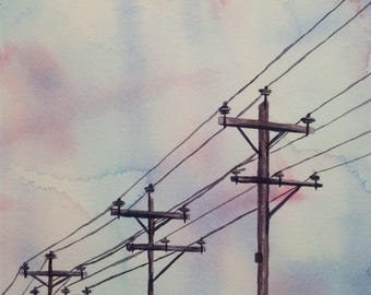 Telephone pole art | Etsy