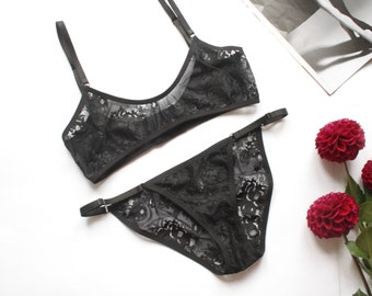 Black lingerie | Etsy