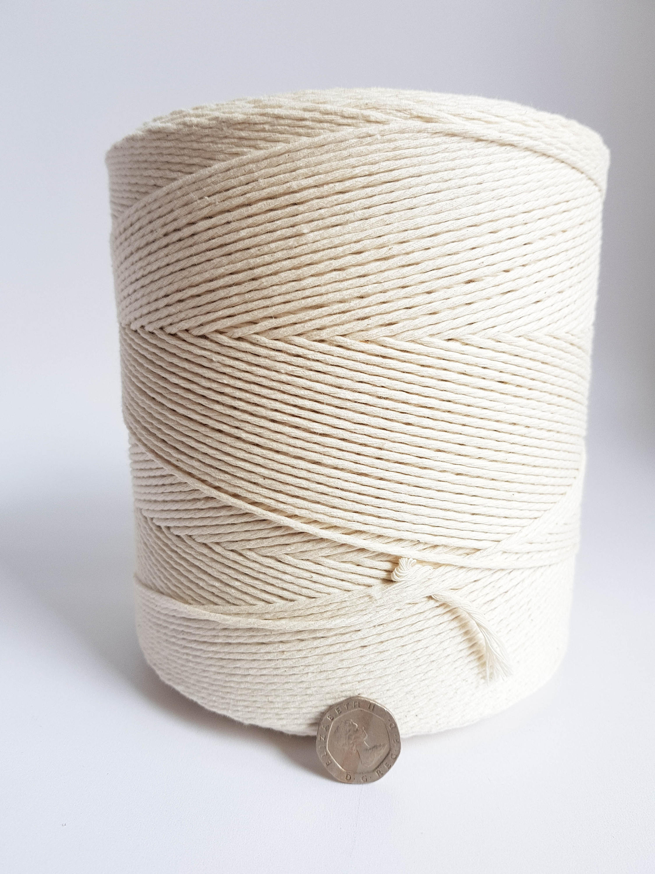 Cotton macrame cord 2mm twisted cotton cord. 5/64 in Macrame