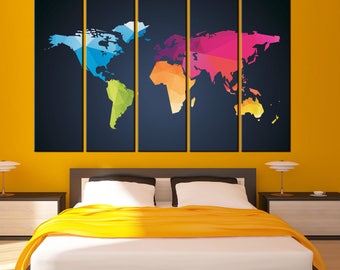 World map canvas | Etsy