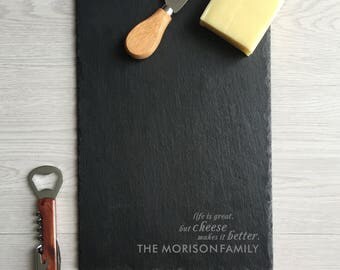 Engraved Photo Slate Tray Personalized Slate Cheese Board