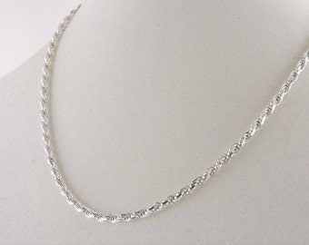 Silver rope chain | Etsy